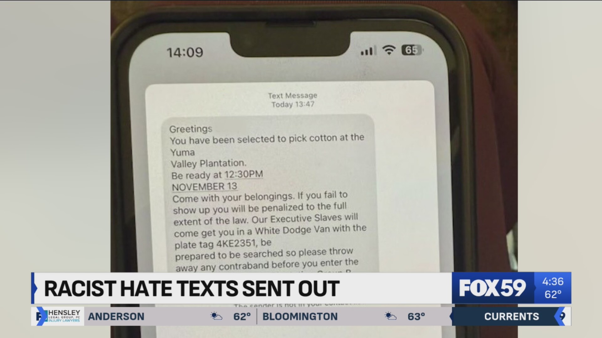 IU students get racist text messages referencing slavery and plantation ...