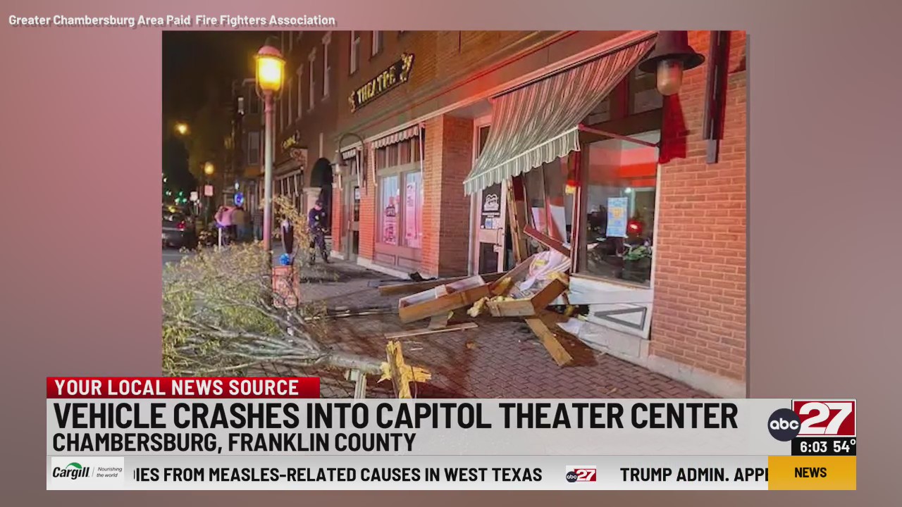 Vehicle crashes into Capitol Theater Center in Chambersburg – ABC27