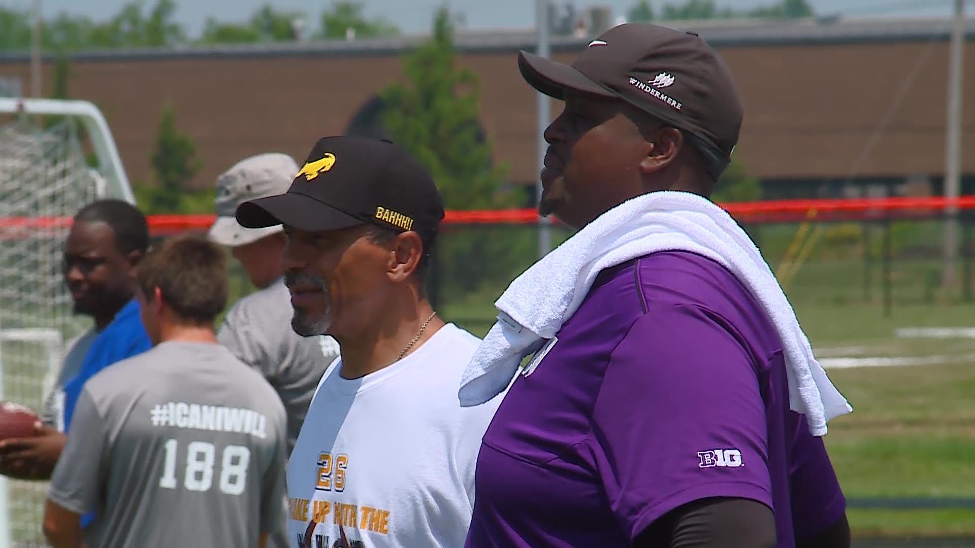 WANE 15’s Josh Ayen meets with NFL Hall of Famer Rod Woodson at 2025 HOPE Through Football camp ...