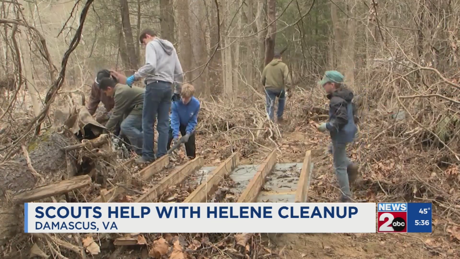 Scouts help with Helene cleanup – WKRN News 2
