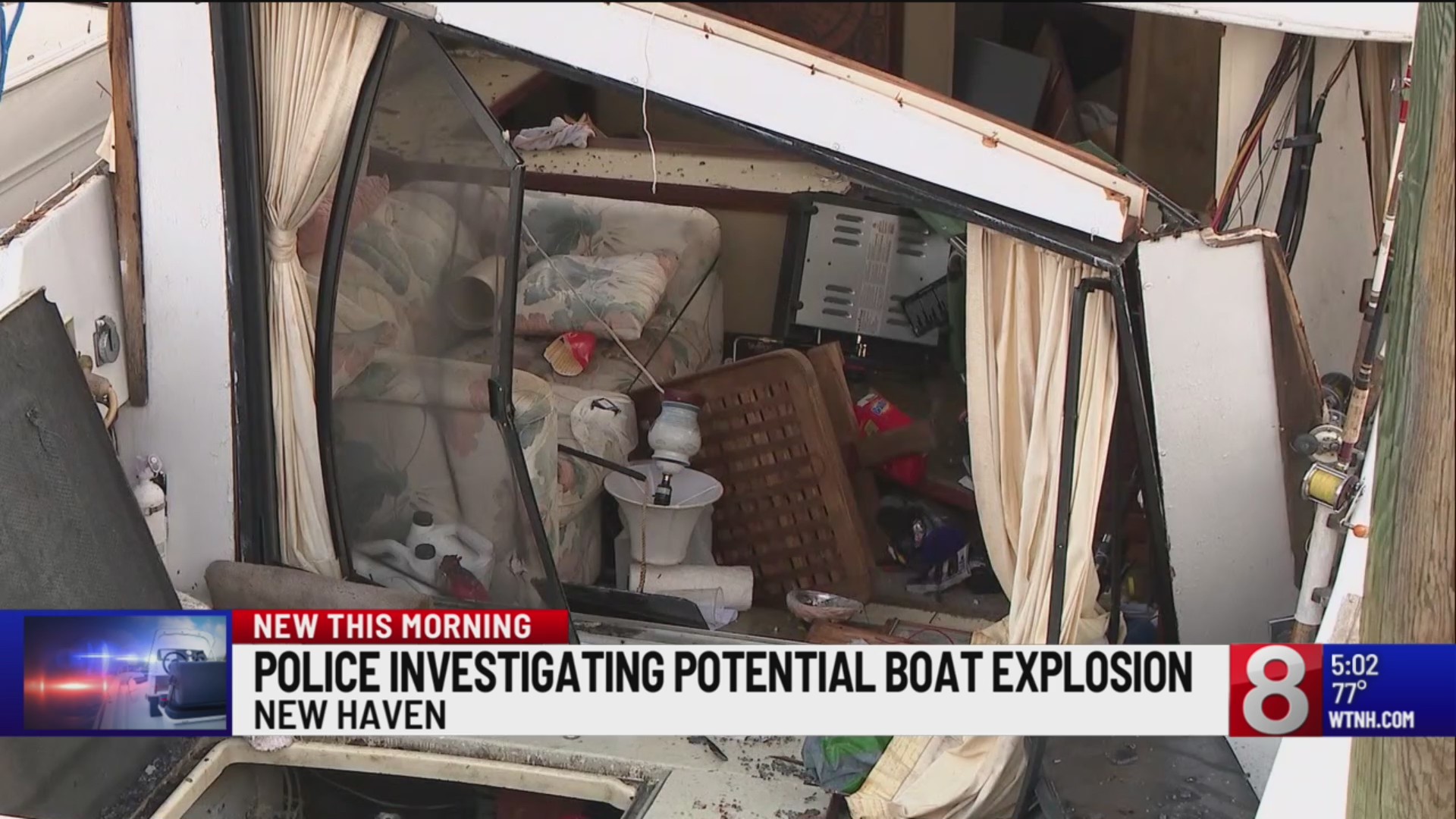 Emergency personnel respond to boat explosion in New Haven Harbor ...