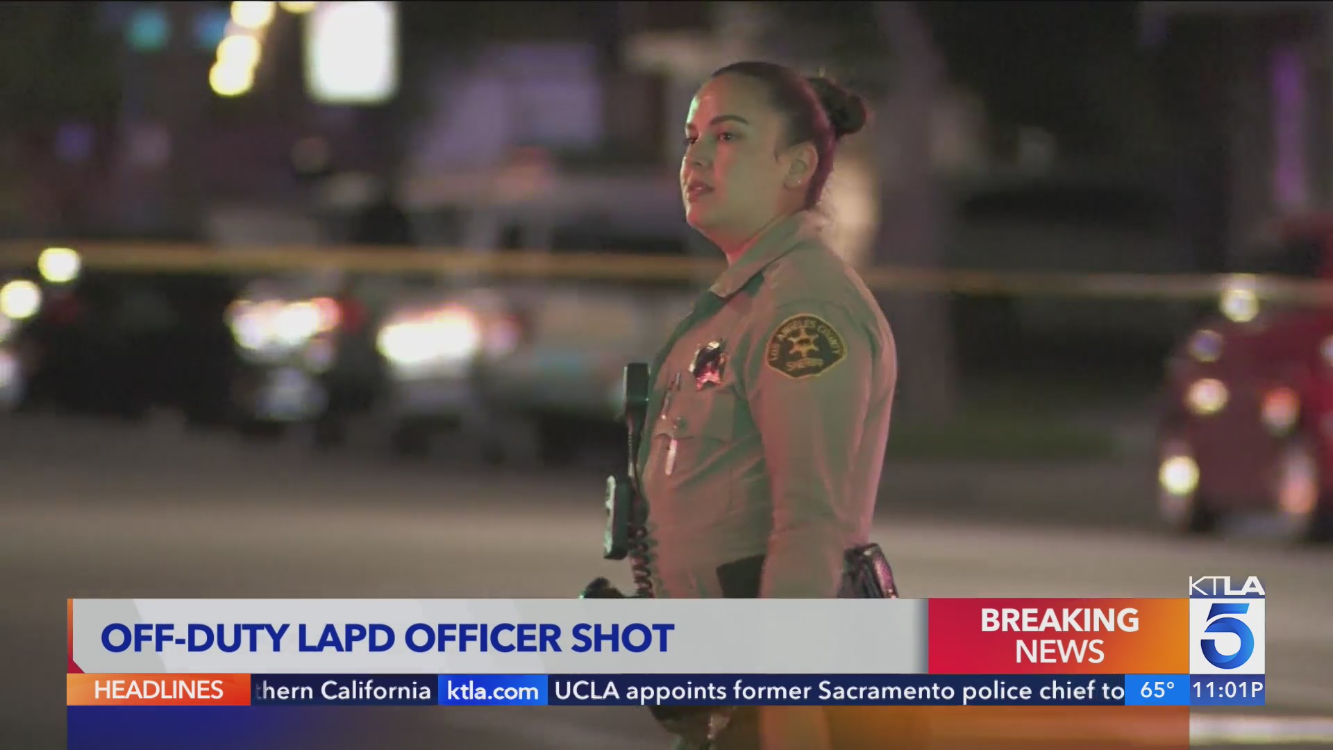 Off-duty LAPD reserve officer shot, caught in crossfire – KTLA