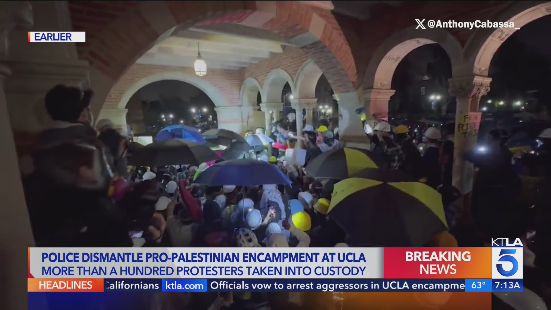 Tear gas, rubber bullets used to disperse UCLA encampment – KTLA