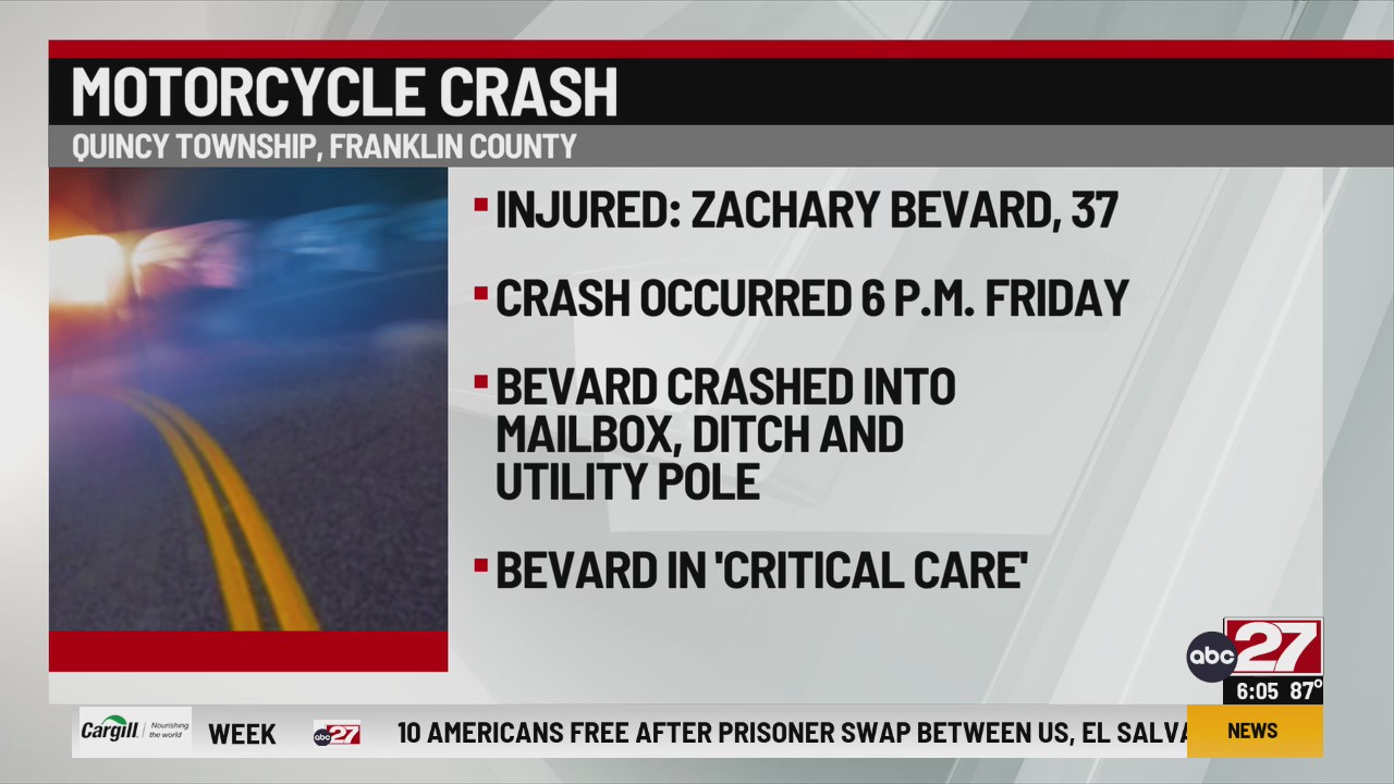 One flown following Franklin County motorcycle crash – ABC27