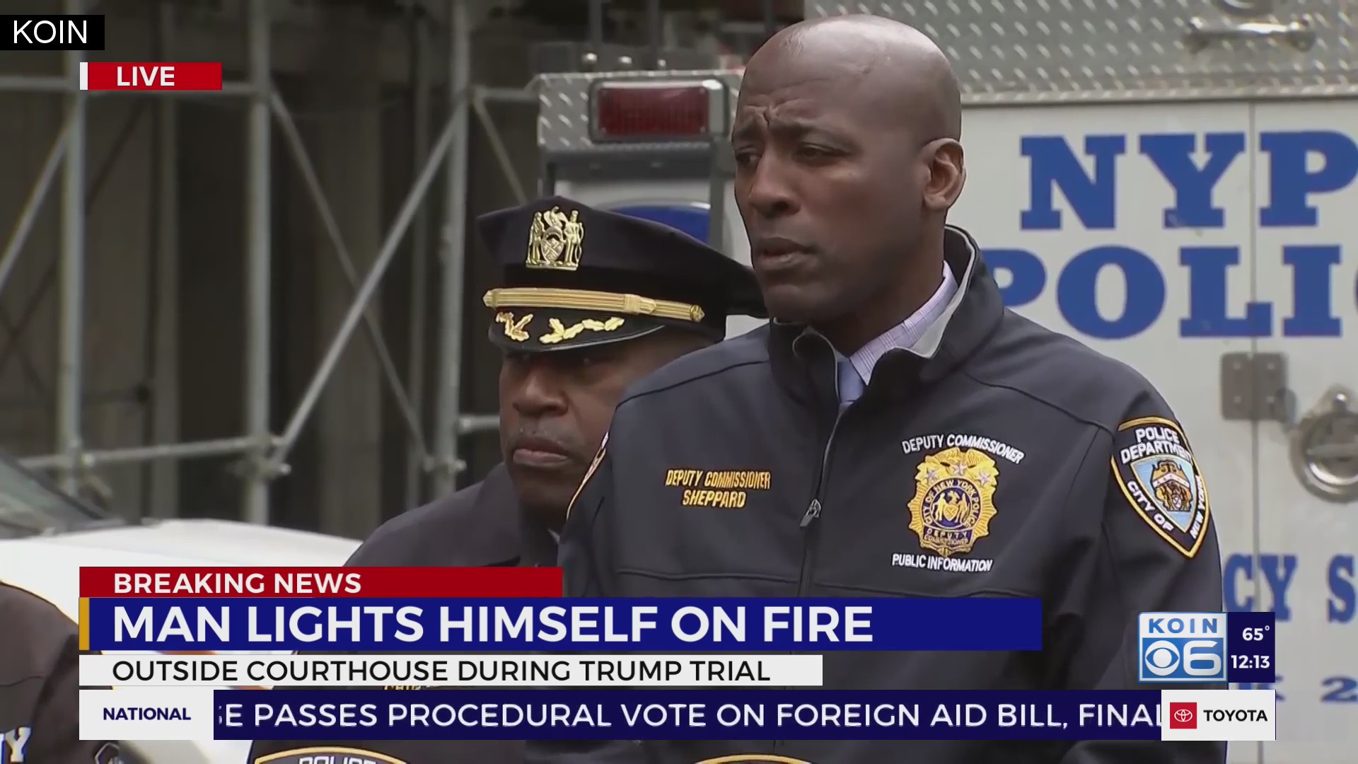 Man lights himself on fire outside Trump trial – KOIN.com