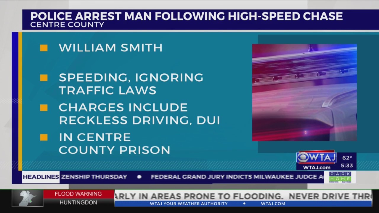 Centre County man refused DUI test after high-speed chase, demanded to ...