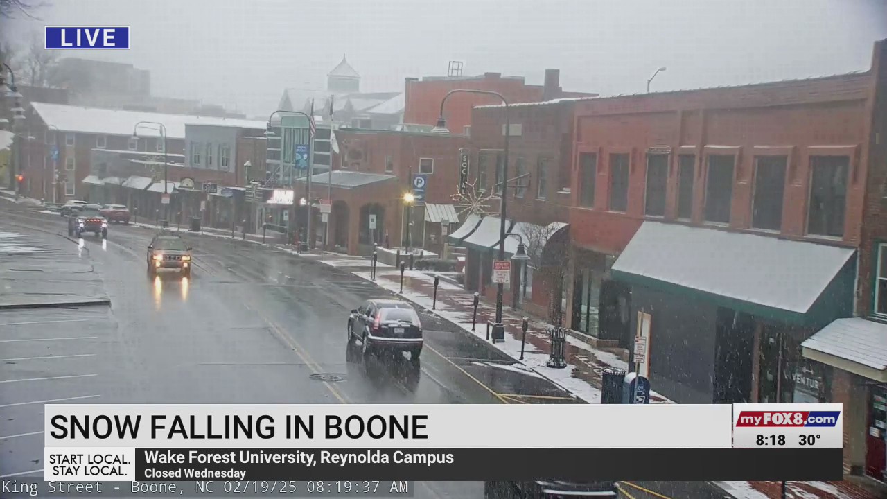 Snow falling in Boone, North Carolina – FOX8 WGHP