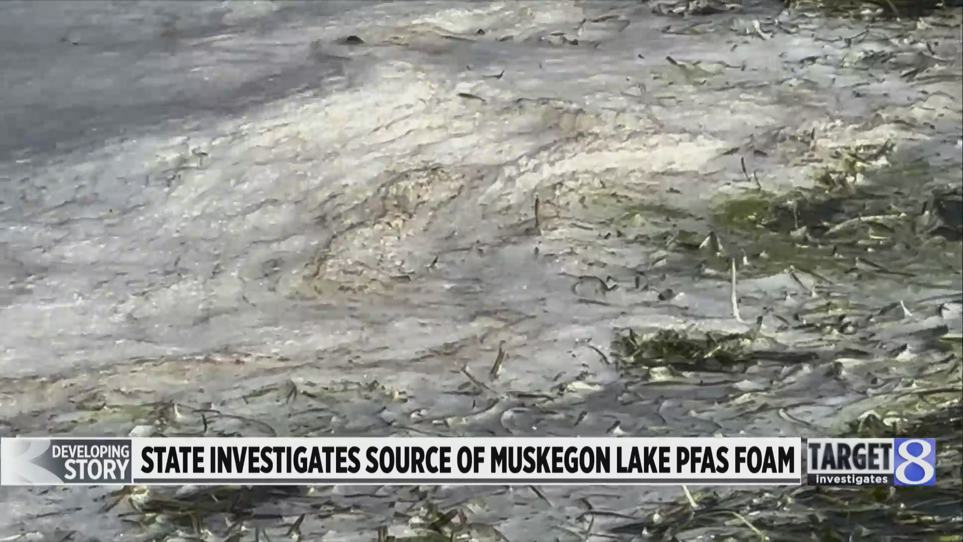 State trying to determine source of PFAS foam on Muskegon Lake – WOODTV.com