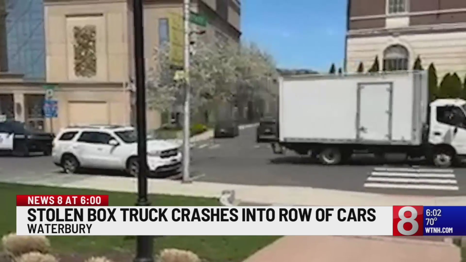 VIDEO: Driver of stolen box truck hits parked vehicles during police ...