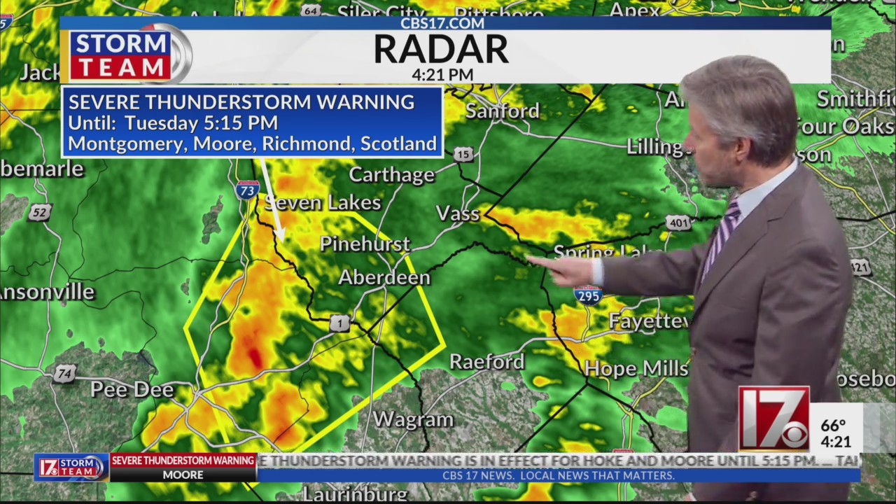 Severe thunderstorm warning issued for central NC counties – CBS17.com