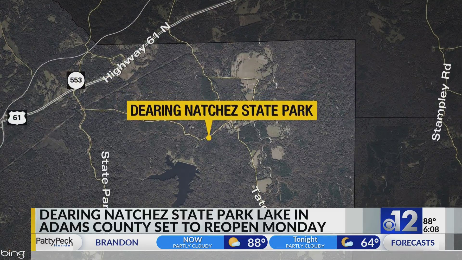Bob M. Dearing Natchez State Park Lake to reopen – WJTV