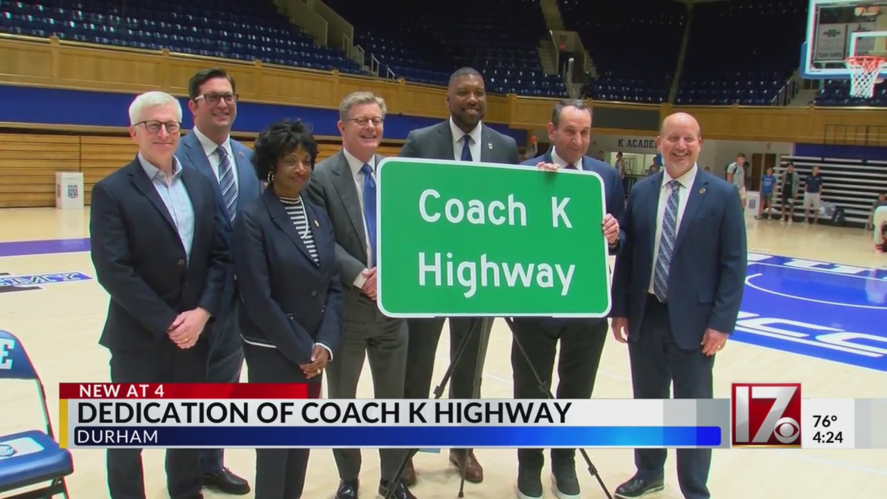 Durham highway named after Duke’s Coach K – CBS17.com