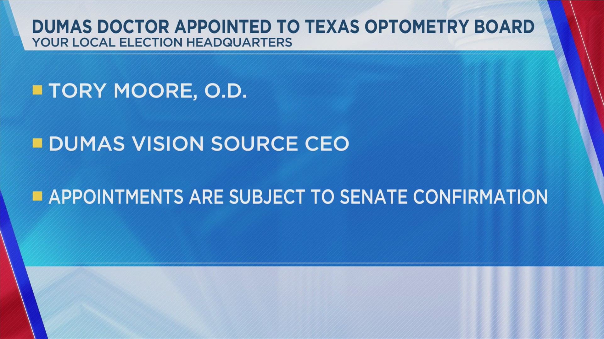 Tory Moore, O.D., of Dumas Vision Source appointed to Texas Optometry ...