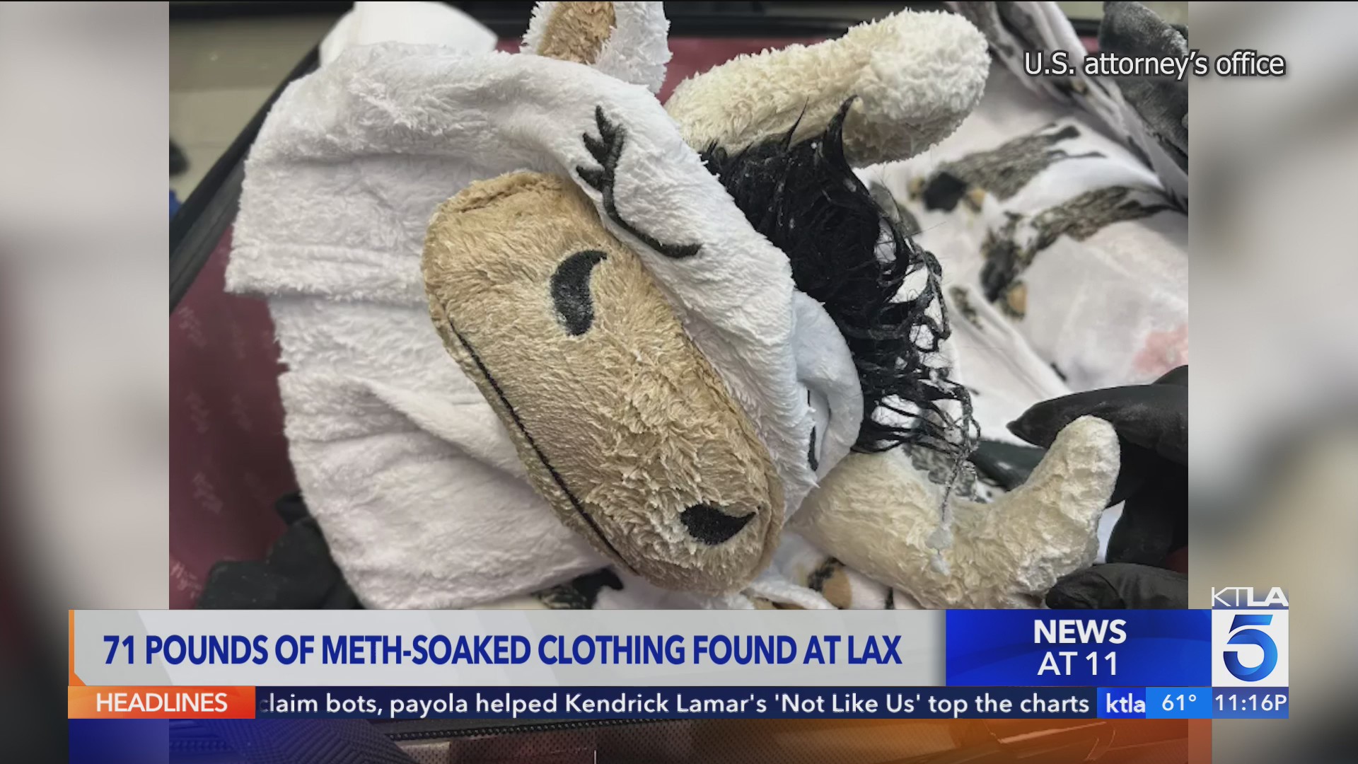 71 pounds of meth-soaked clothing found at LAX – KTLA