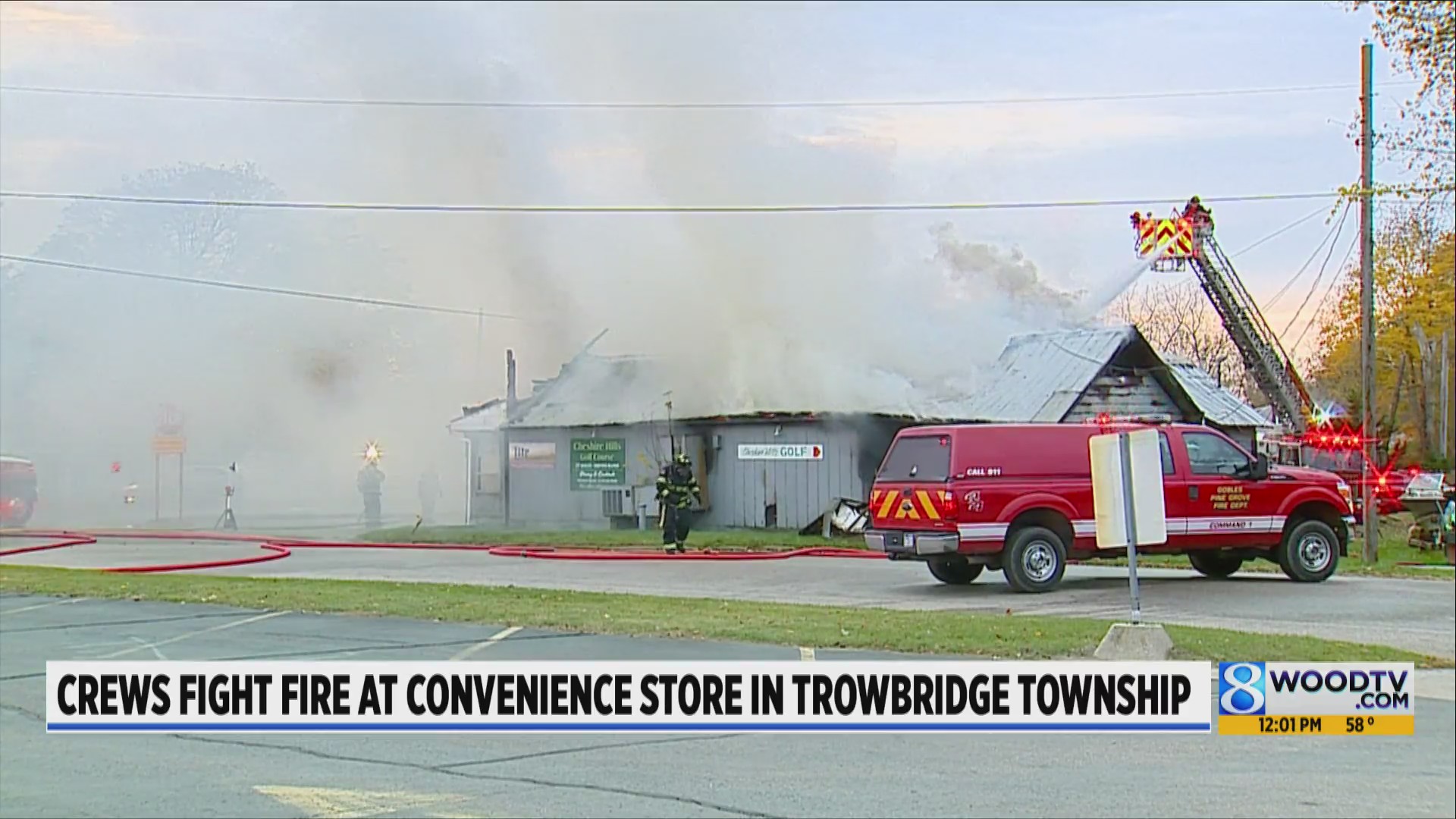 Crews fight fire at convenience store in Trowbridge Township – WOODTV.com