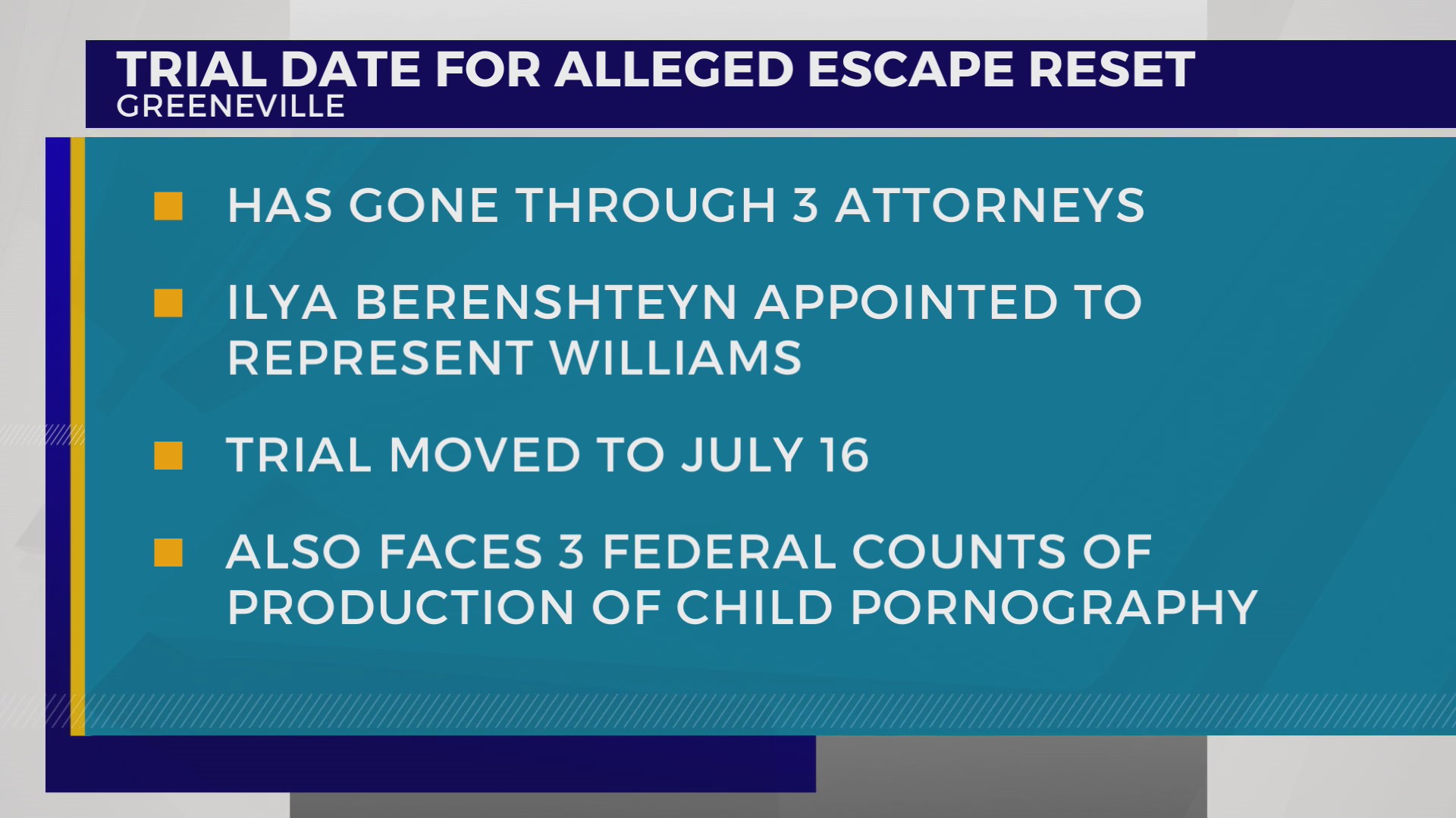 Sean Williams gets new lawyer, new trial date — Judge says there’ll be ...