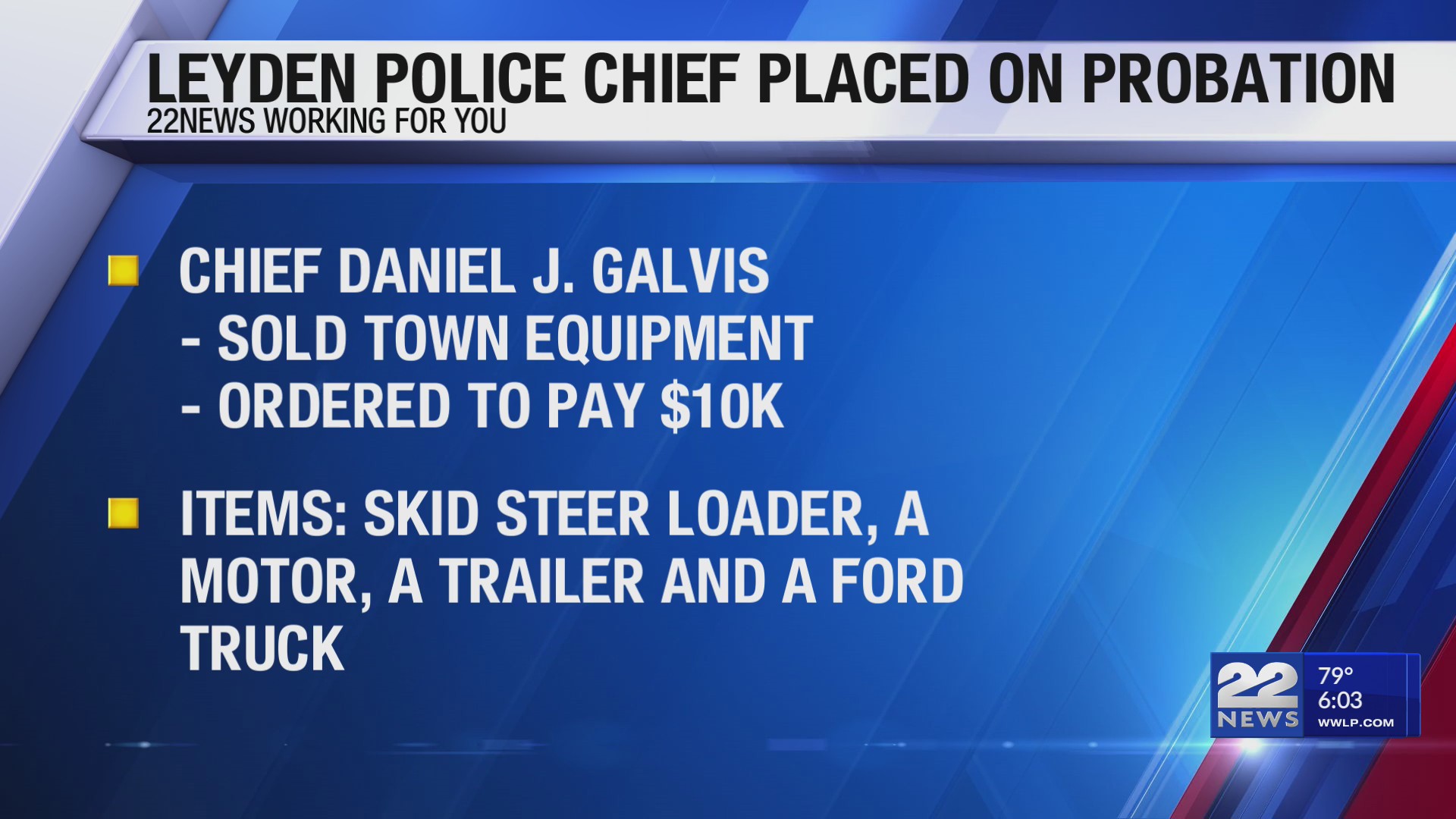 Former Leyden Police Chief placed on probation after admitting to ...
