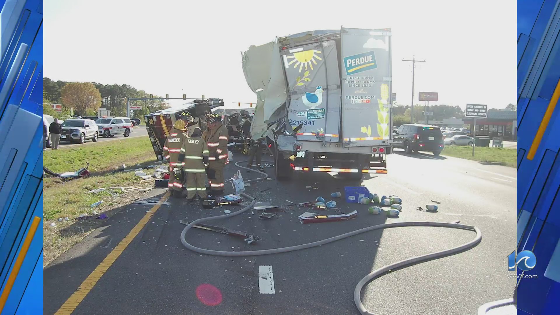 VSP: 4 injured in Eastern Shore crash with ambulance, tractor-trailer ...