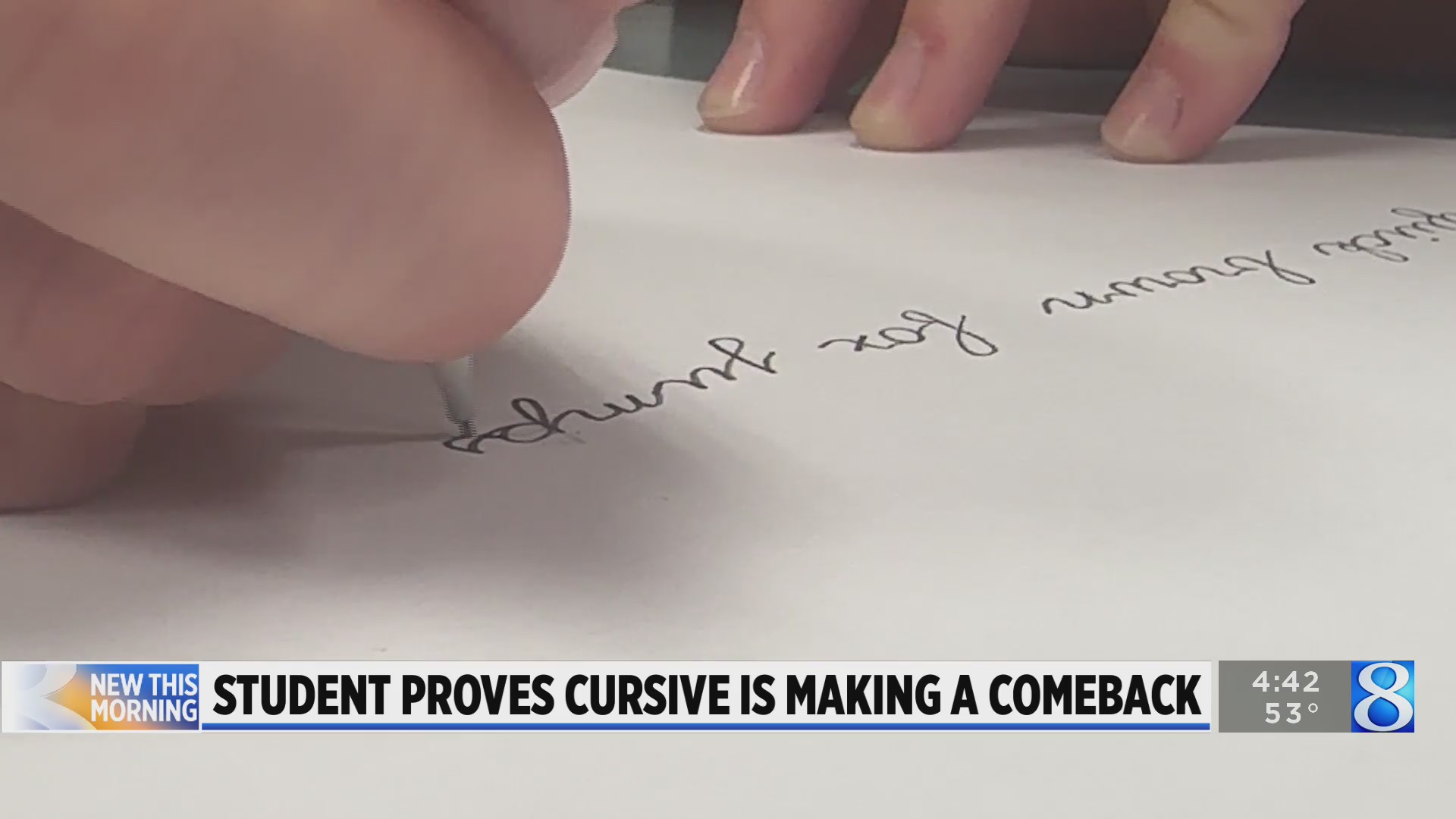 5th grader wins regional cursive competition – WOODTV.com