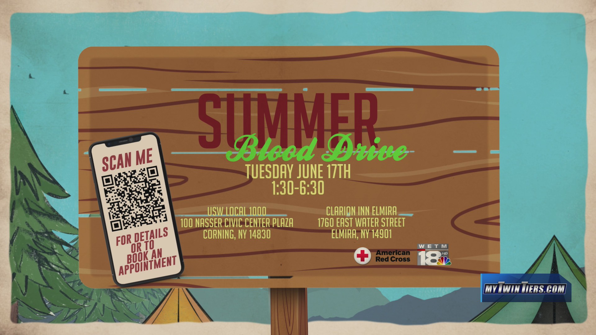 Upcoming summer blood drives in the Southern Tier – WETM – MyTwinTiers.com