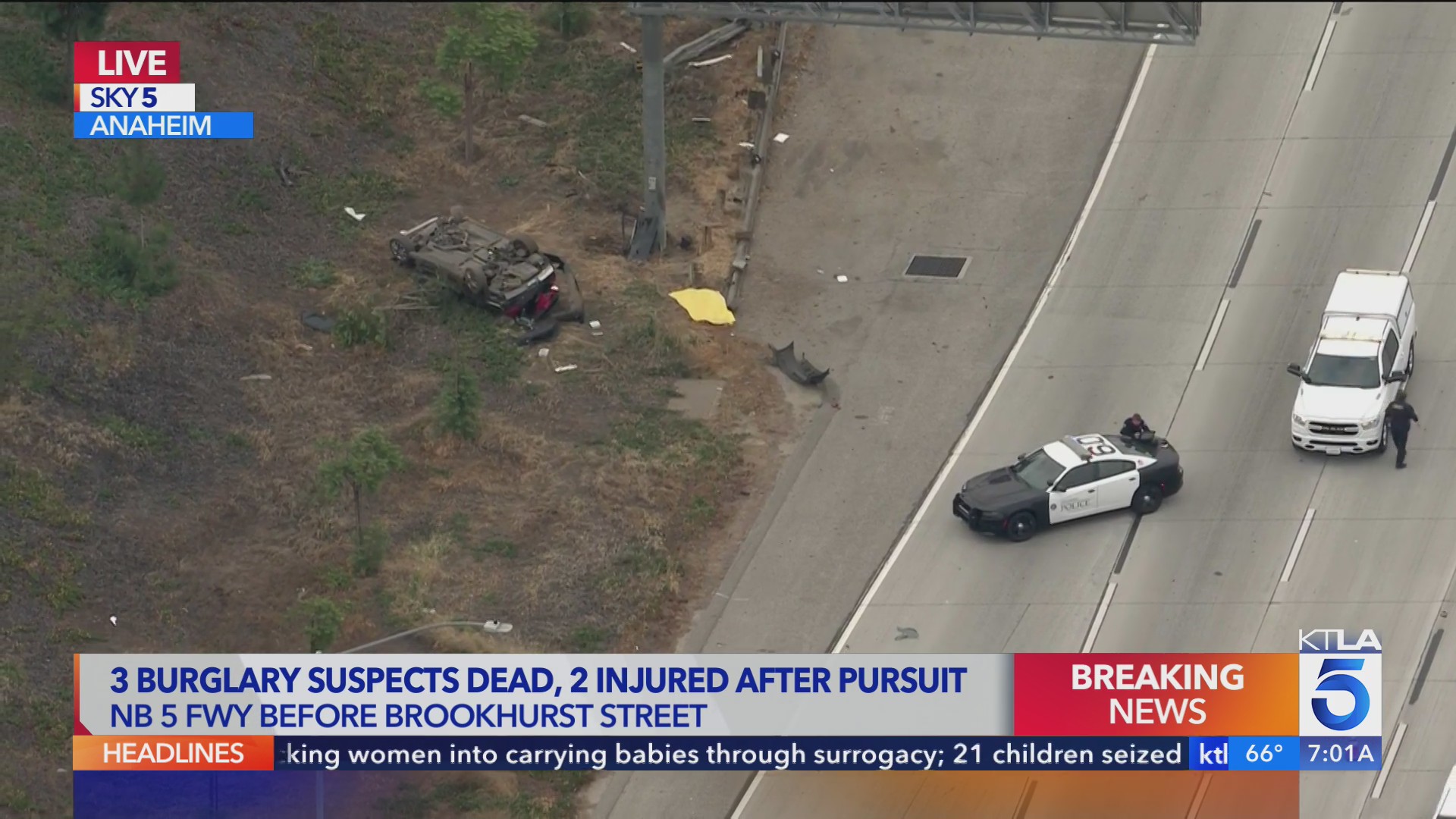 3 dead, 2 others hurt after pursuit crash on 5 Freeway in Orange County ...