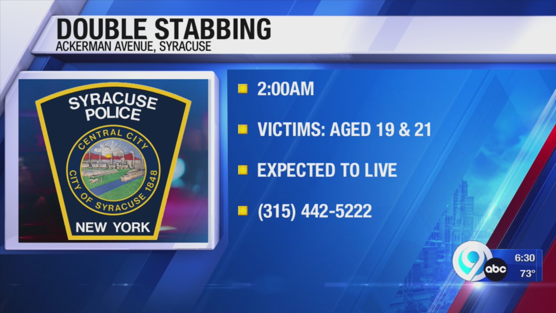 Double stabbing on Ackerman Avenue in Syracuse – WSYR