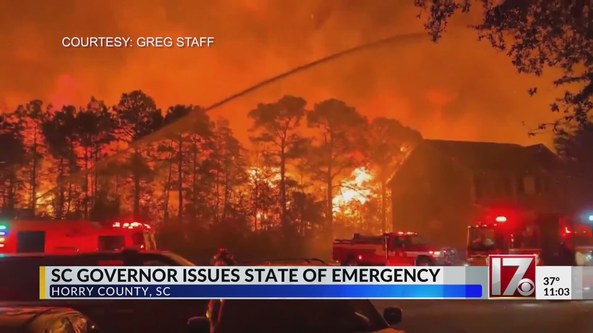 SC state of emergency with large fire near Myrtle Beach – CBS17.com