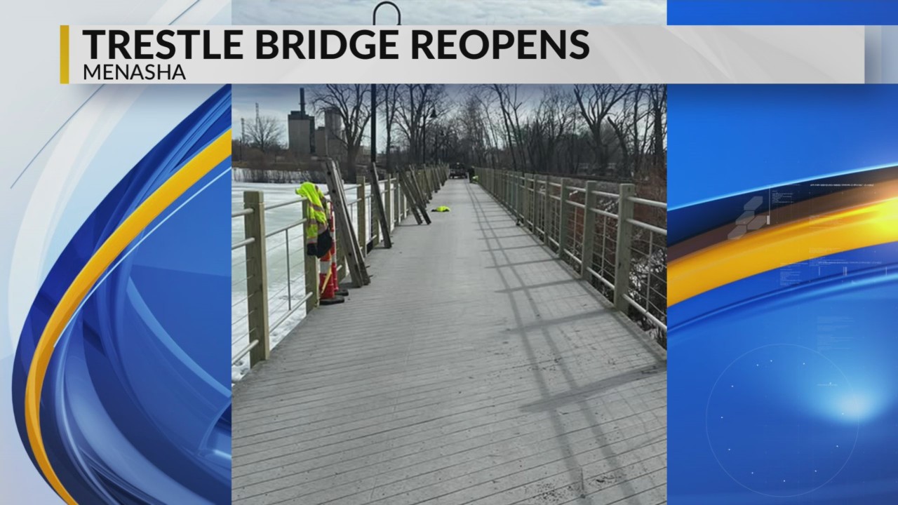 Menasha’s Trestle Bridge reopens after several weeks of closure, 120 ...