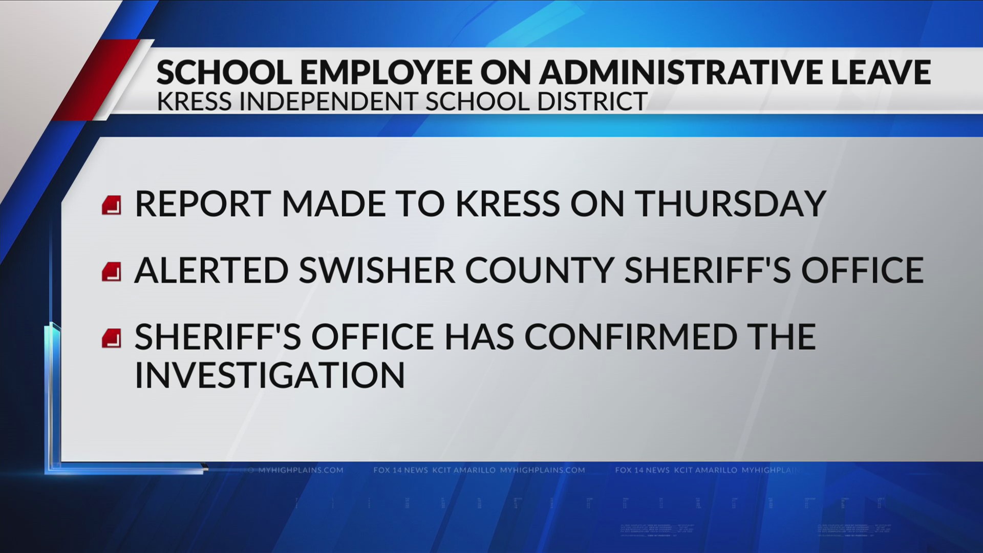 Kress Independent School District employee under investigation for ...