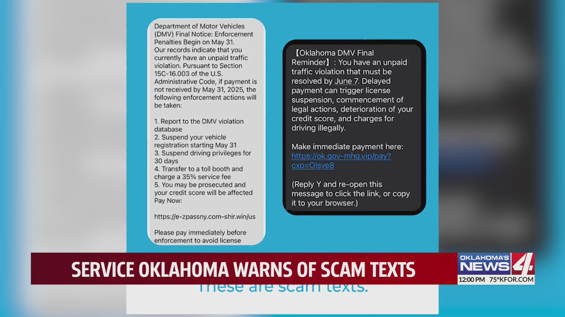Service Oklahoma warns residents of text scam – KFOR.com Oklahoma City