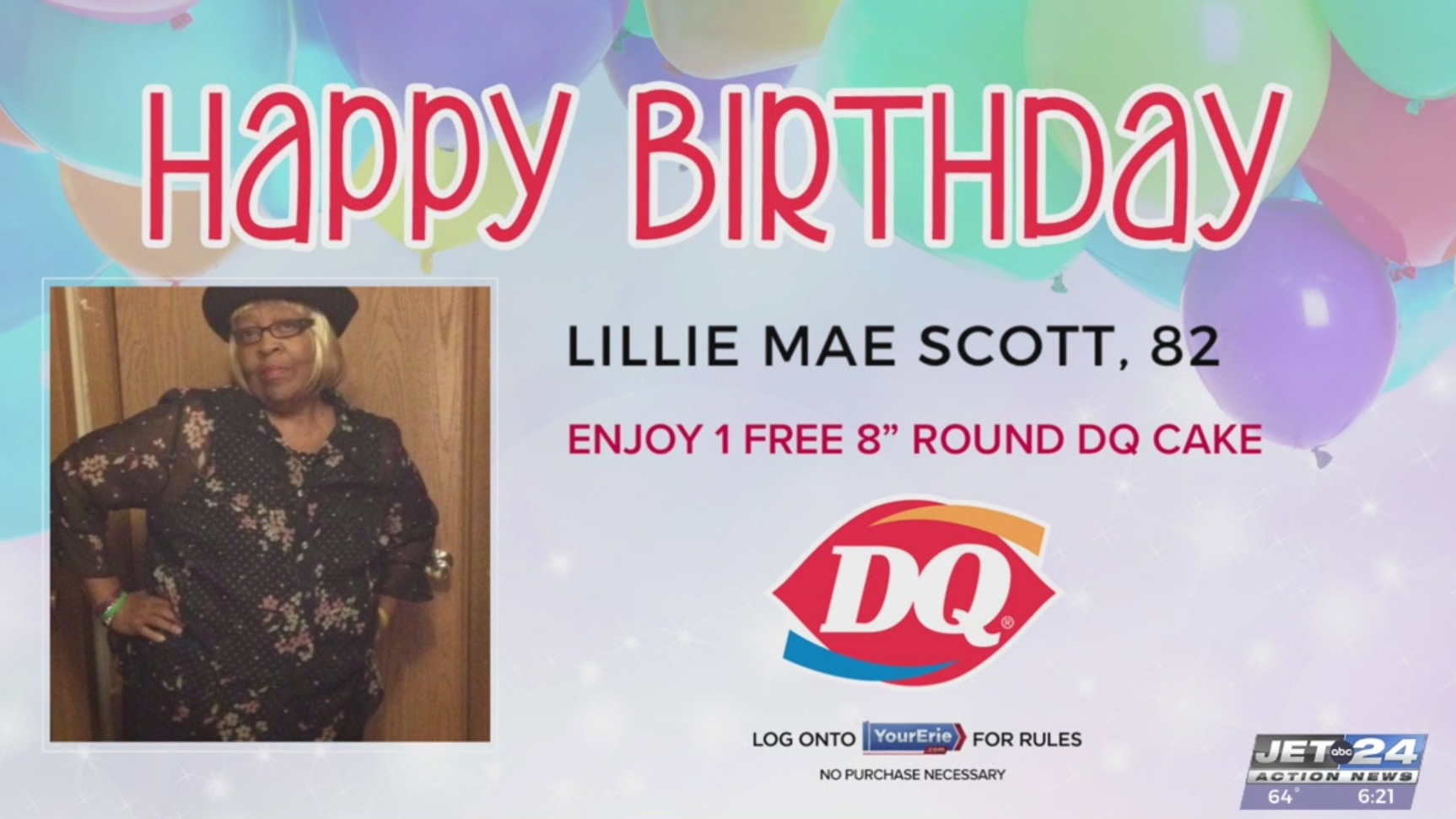 Birthdays- Lillie Mae Scott, 82 – WJET/WFXP/YourErie.com