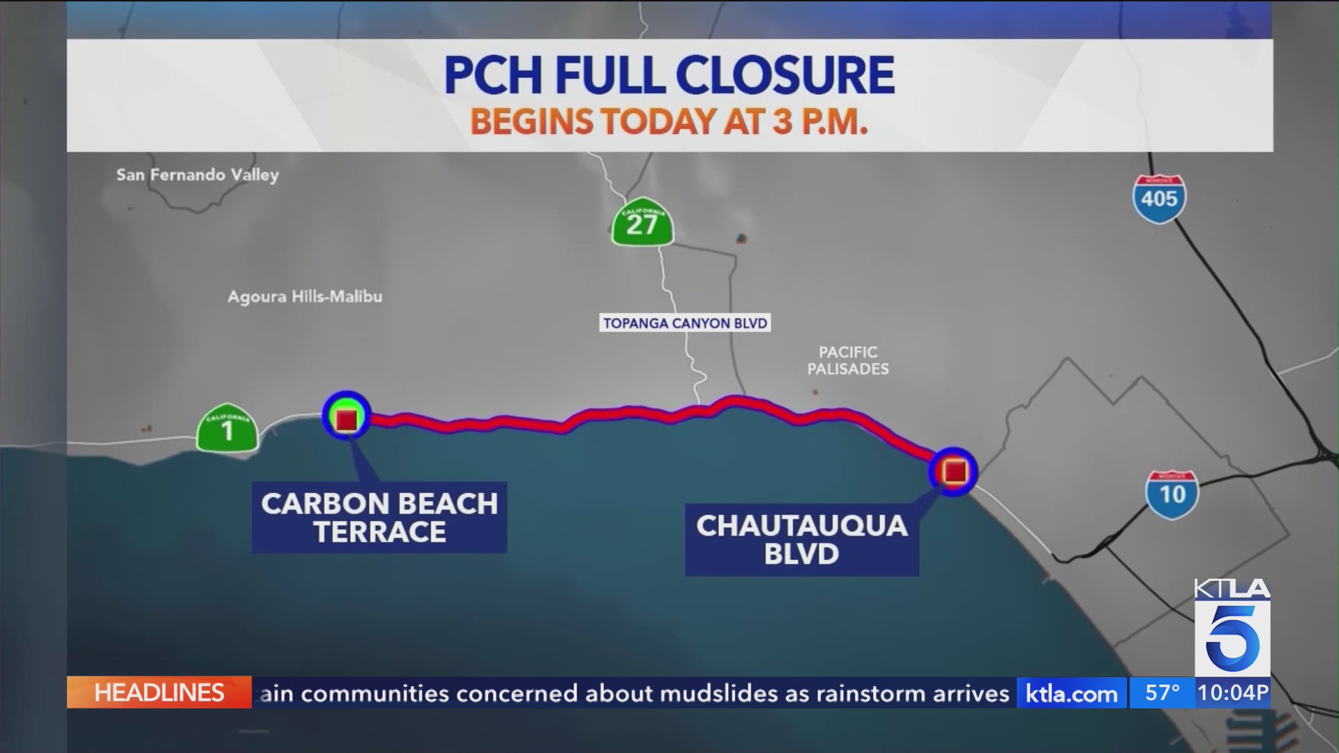 PCH closes ahead of more rain in SoCal – KTLA