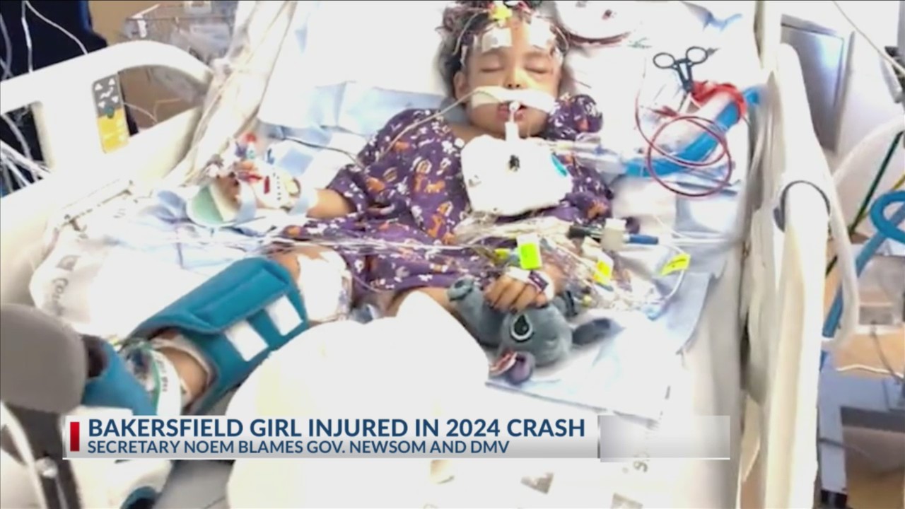 DHS Sec. Noem blames Newsom for crash that injured Bakersfield girl ...