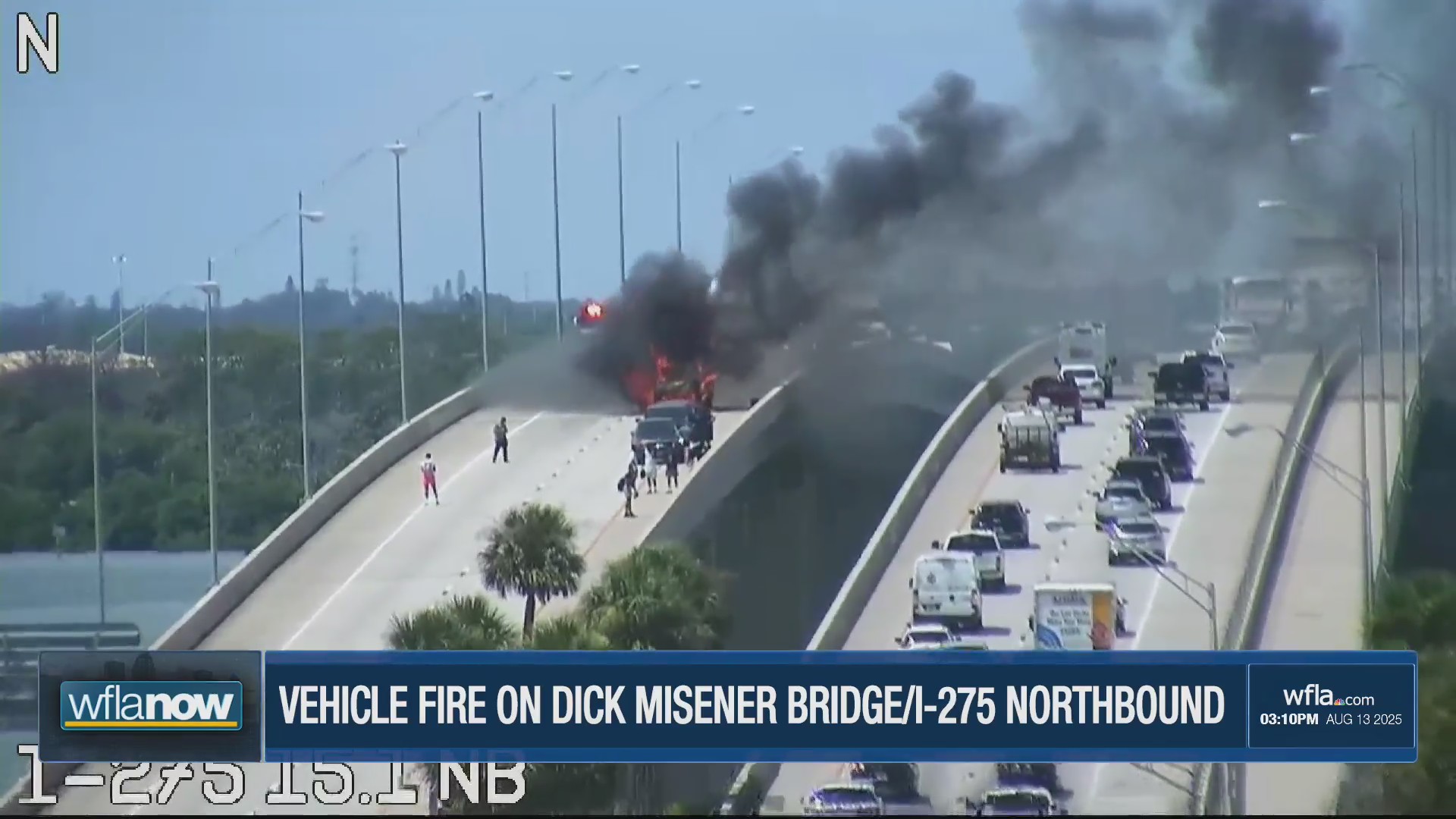 Vehicle fire on I-275 near Dick Misener Bridge – WFLA