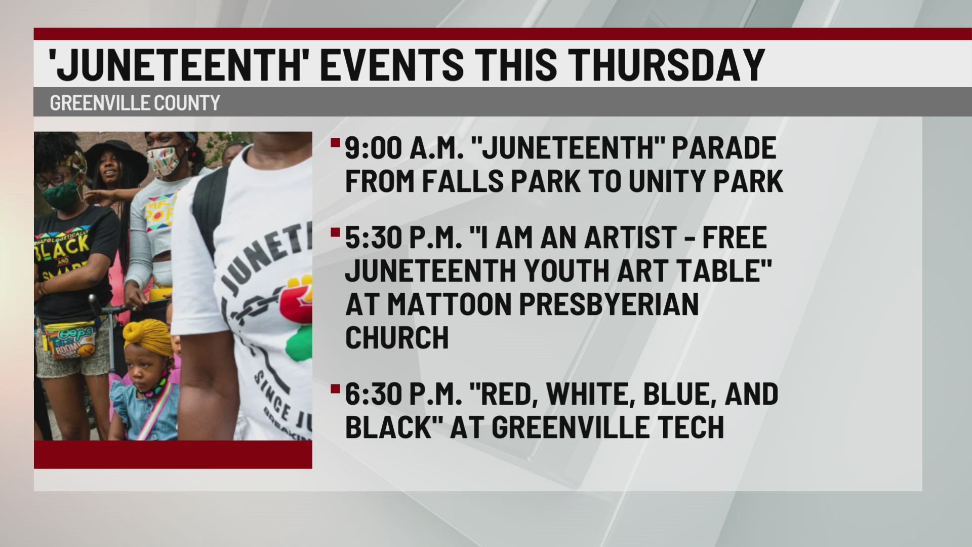 Juneteenth events happening this Thursday – WSPA 7NEWS