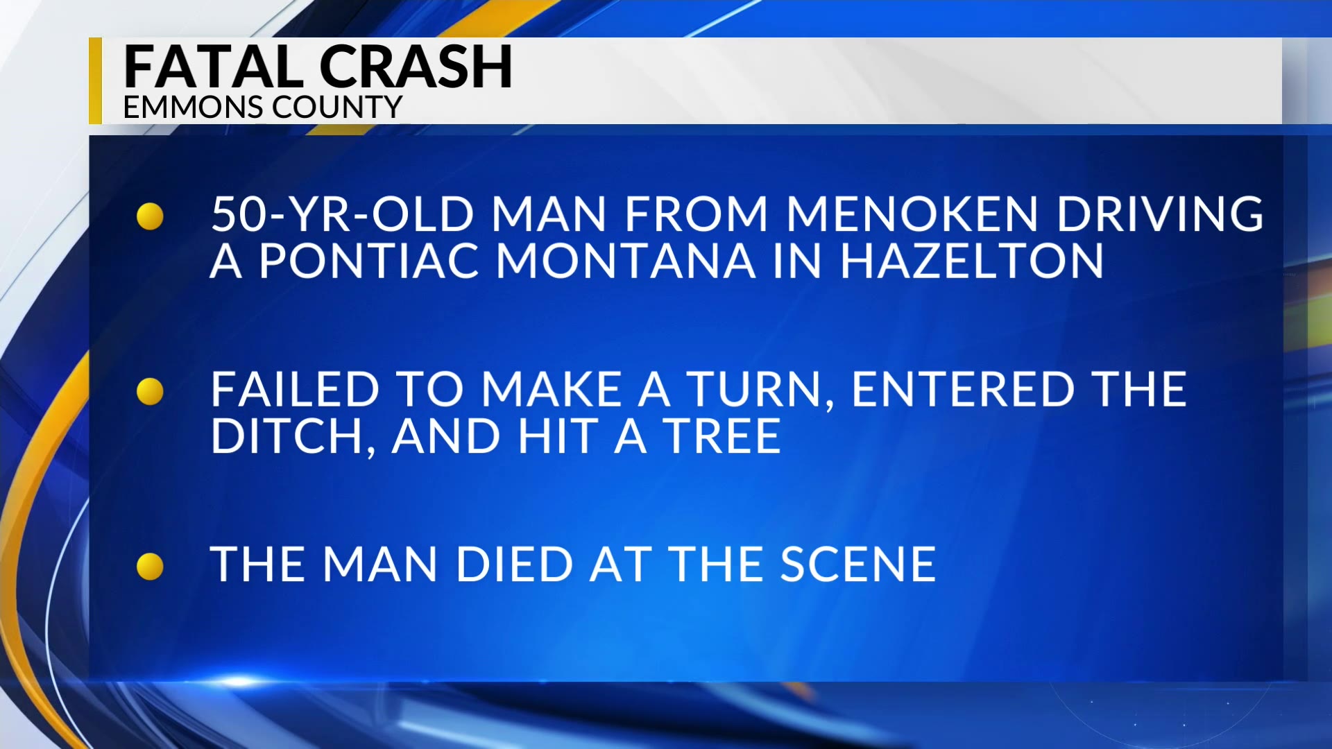 Driver dies in single-car crash in North Dakota – KX NEWS