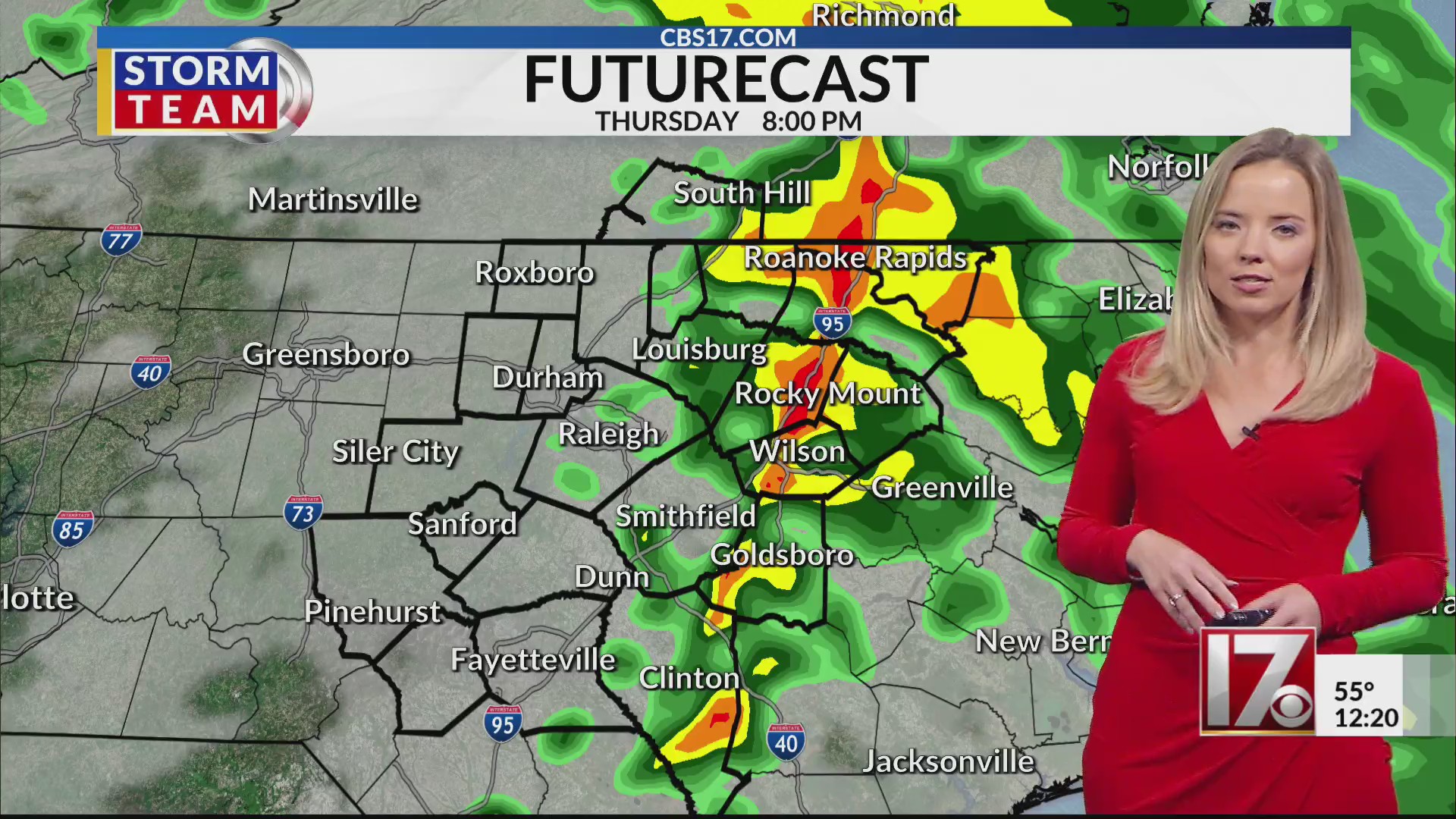 Wednesday weather at noon – CBS17.com
