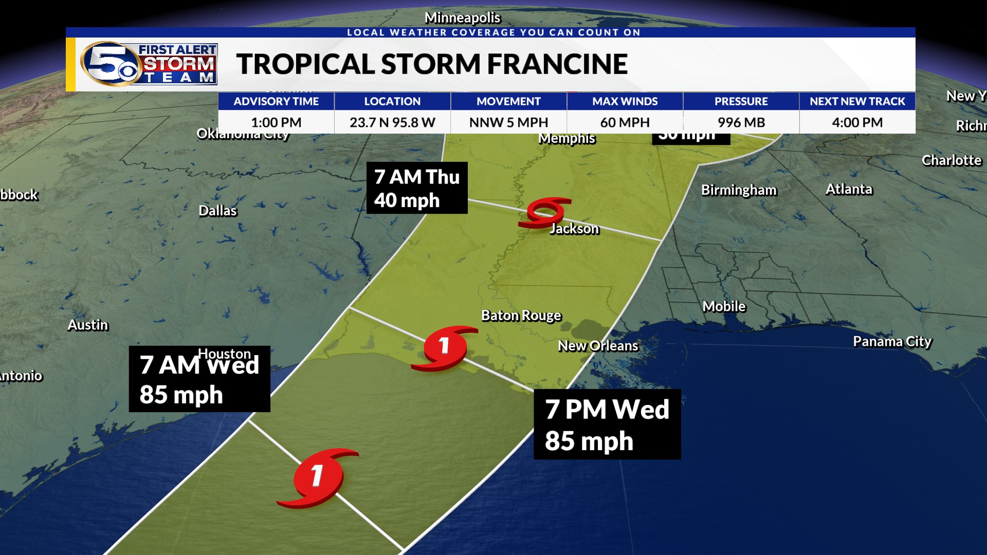 TS Francine strengthens, Likely a hurricane at landfall: Latest Track ...