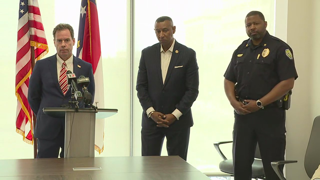 Forsyth County law enforcement officials provide an update after a ...