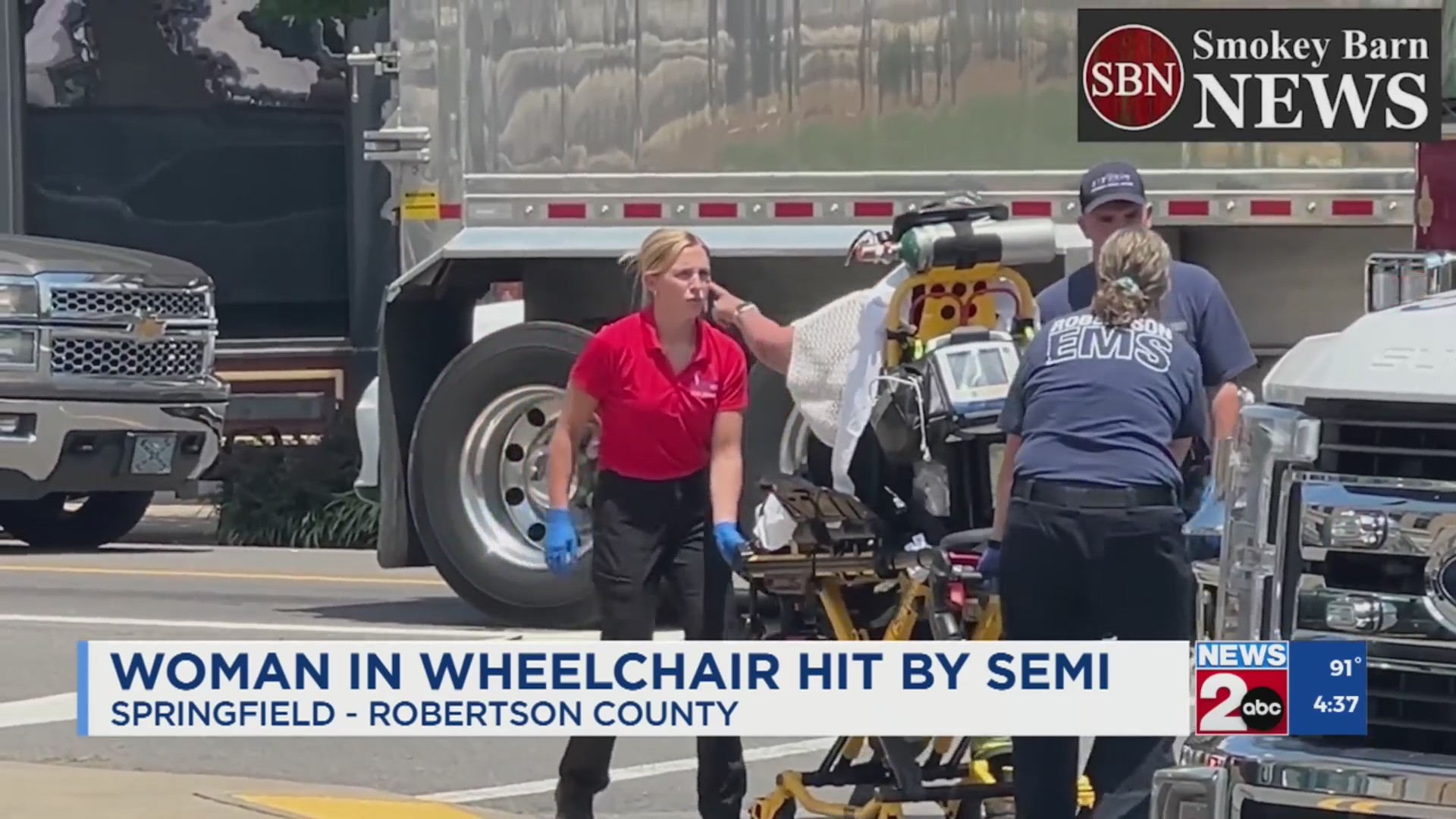 Woman in wheelchair hit by semi in Springfield – WKRN News 2