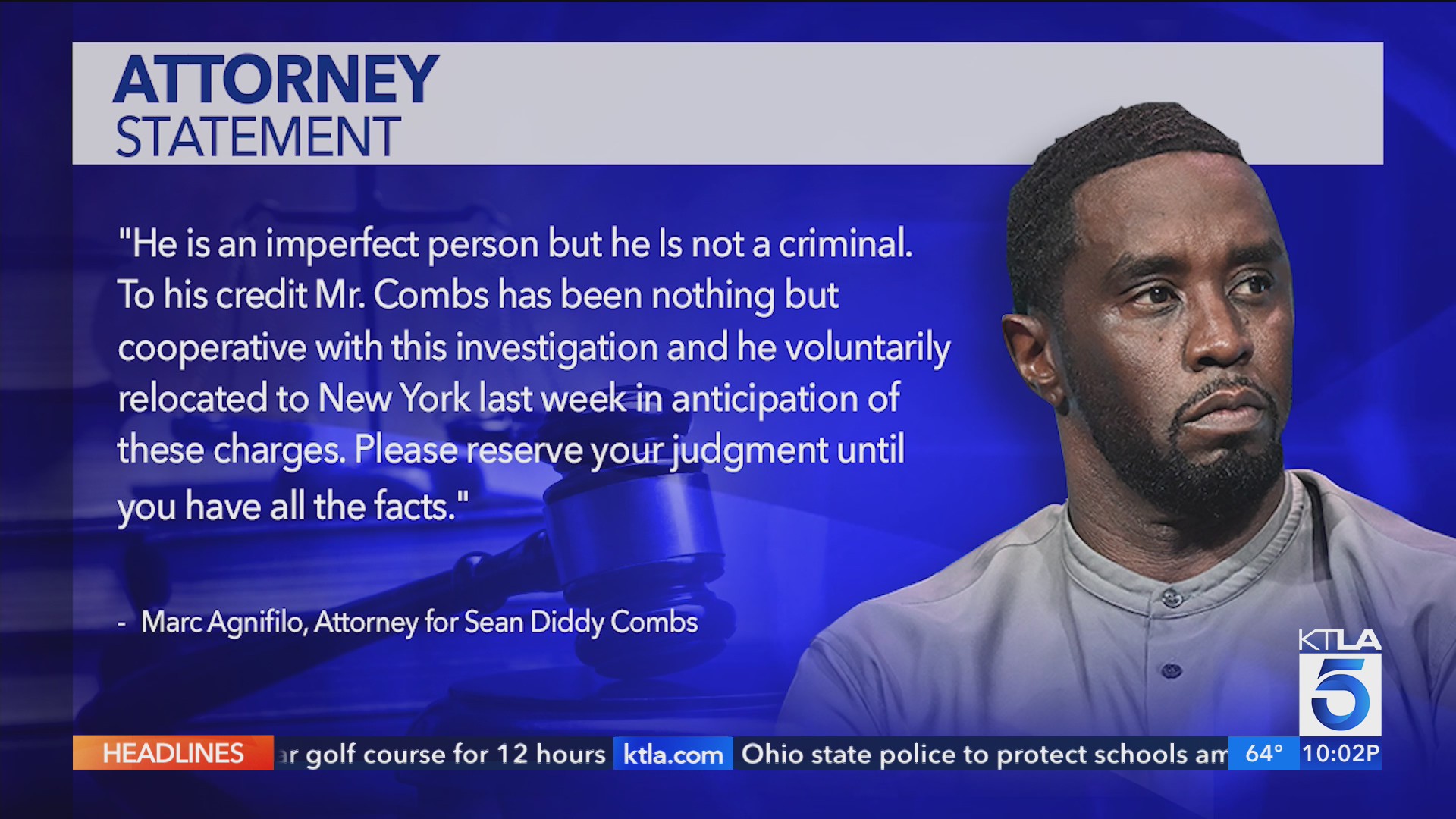 Sean Combs arrested after federal grand jury indictment – KTLA