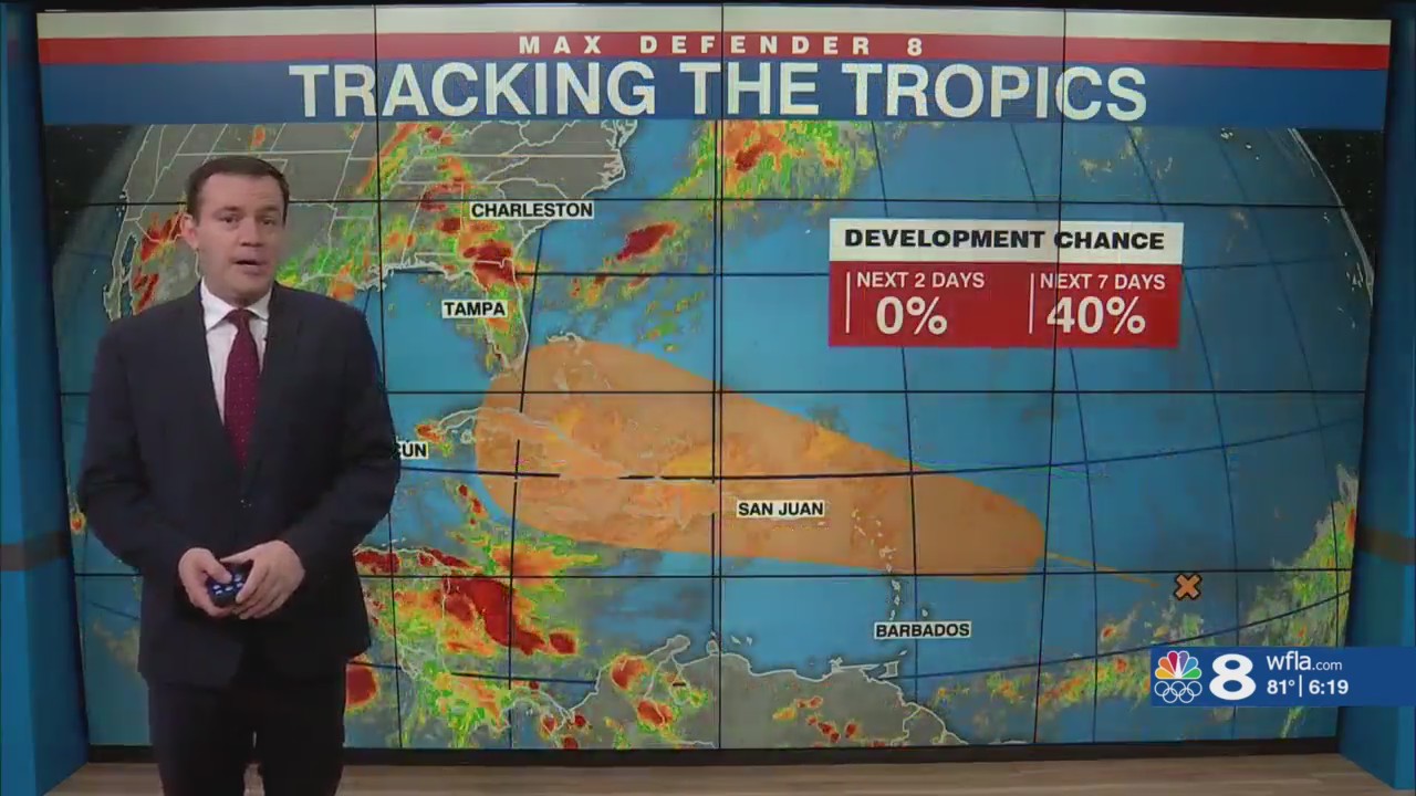 Tropical disturbance jumps to 40% chance of development over the next ...