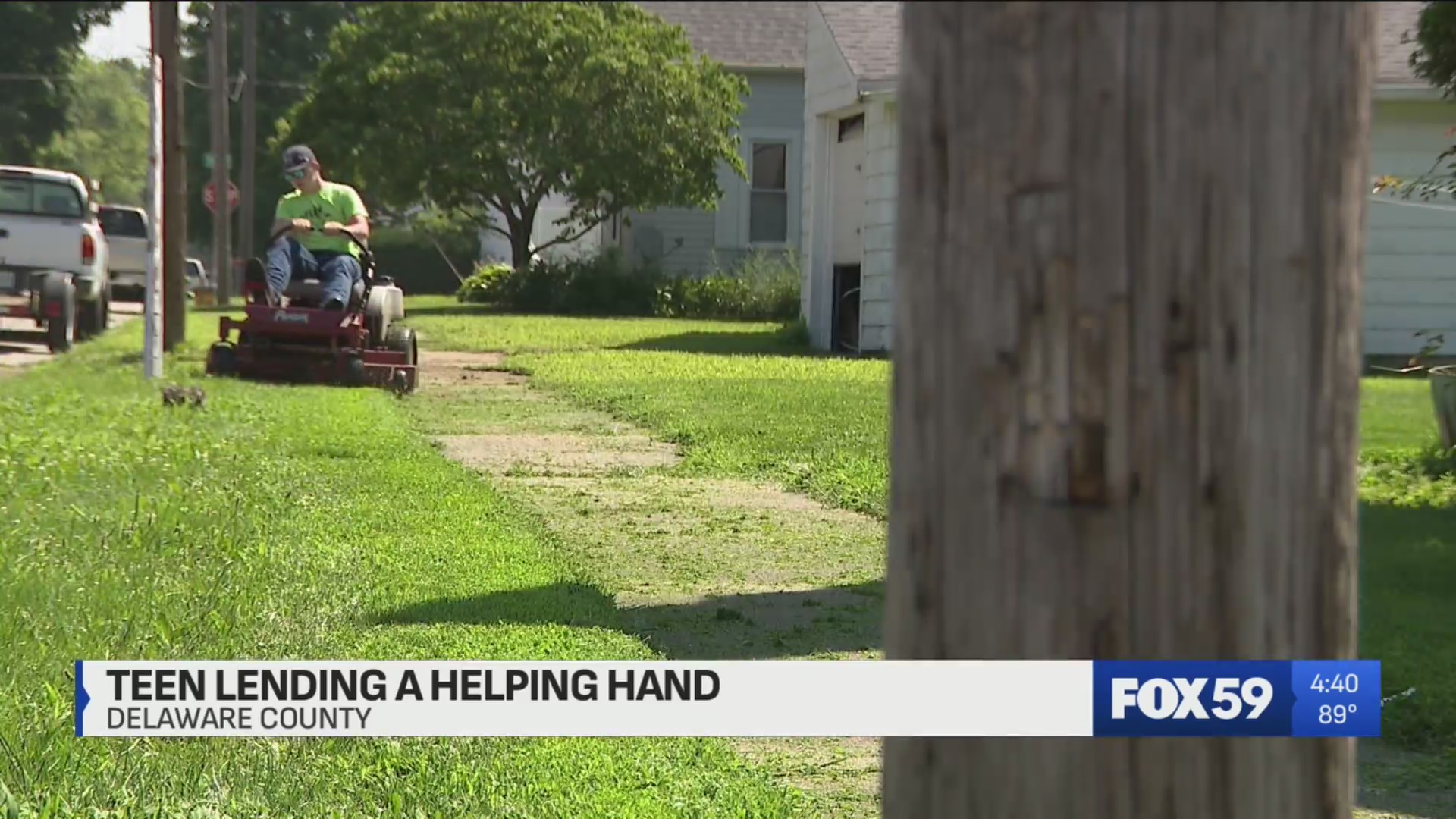 14-year-old helps his community by mowing lawns for free – Fox 59