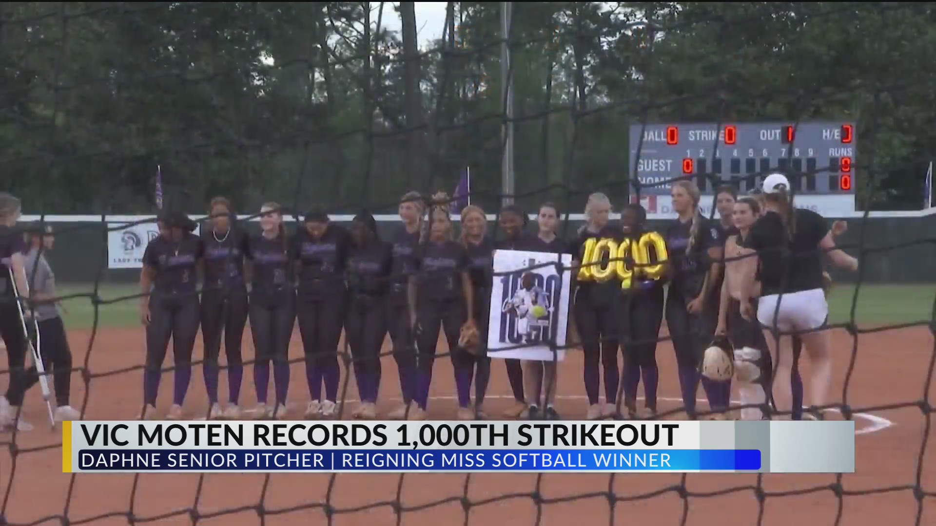 Daphne pitcher Vic Moten records 1,000th career strikeout – WKRG News 5