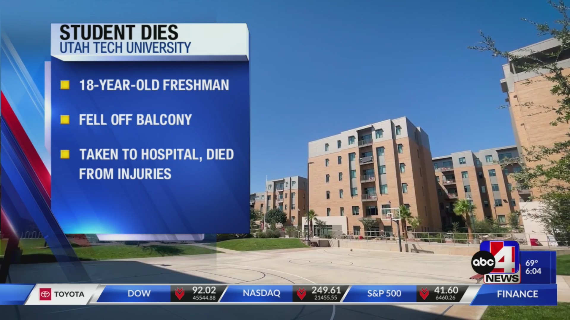 Utah Tech University student passes away after falling from a balcony ...