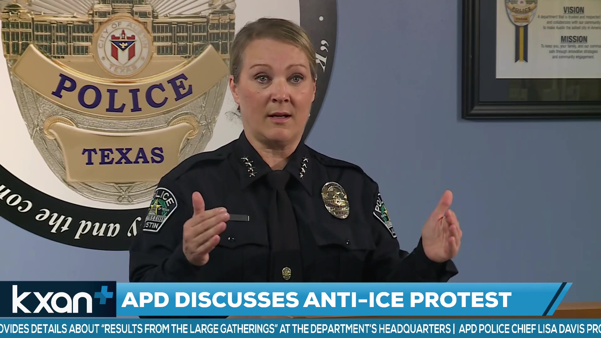 Austin Police holds press conference following anti-ICE protest ...