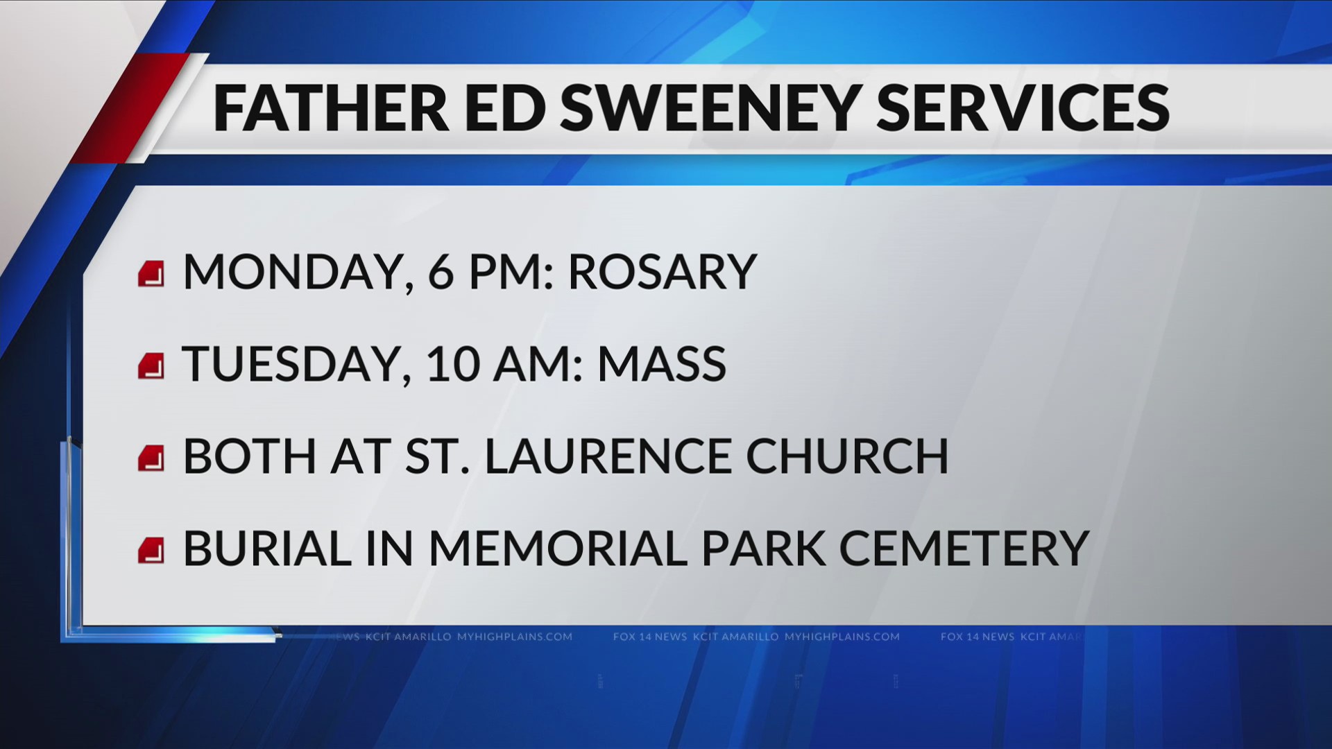 Father Ed Sweeney, oldest Diocese of Amarillo priest, dies at 94 – KAMR ...