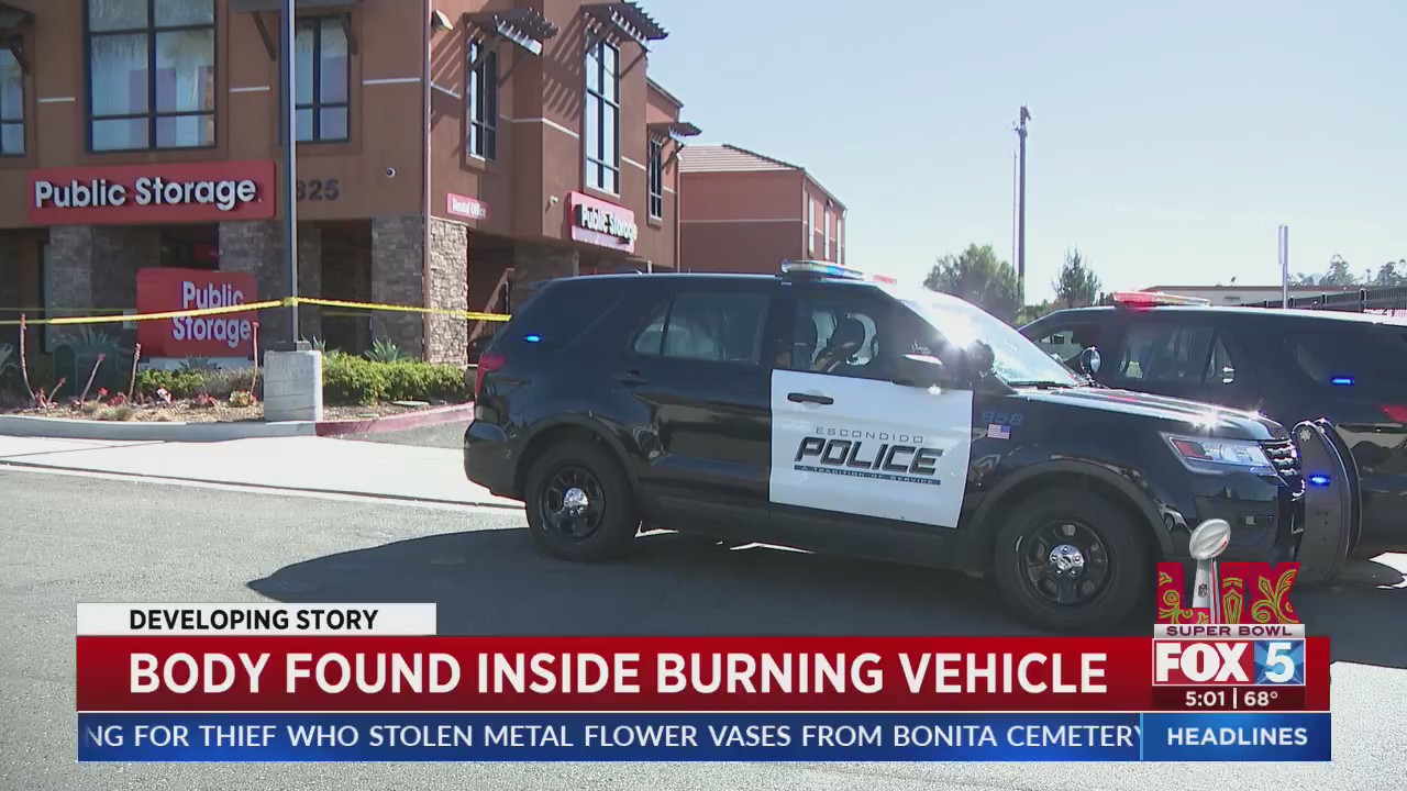 Body found in burning car at Escondido storage facility – FOX 5 San ...