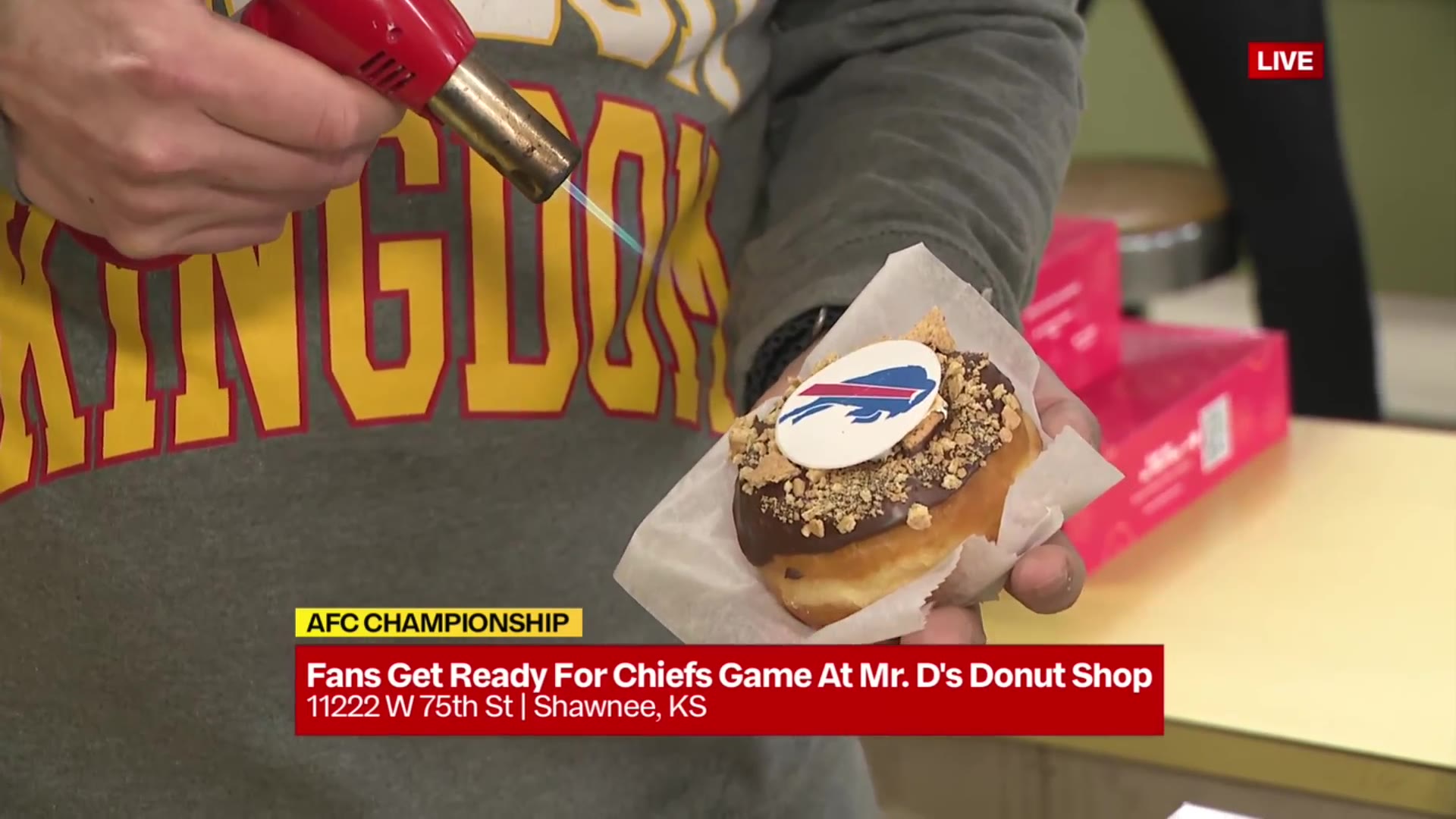 Chiefs fans get ready for big game at Mr. D’s Donut Shop – FOX 4 Kansas ...