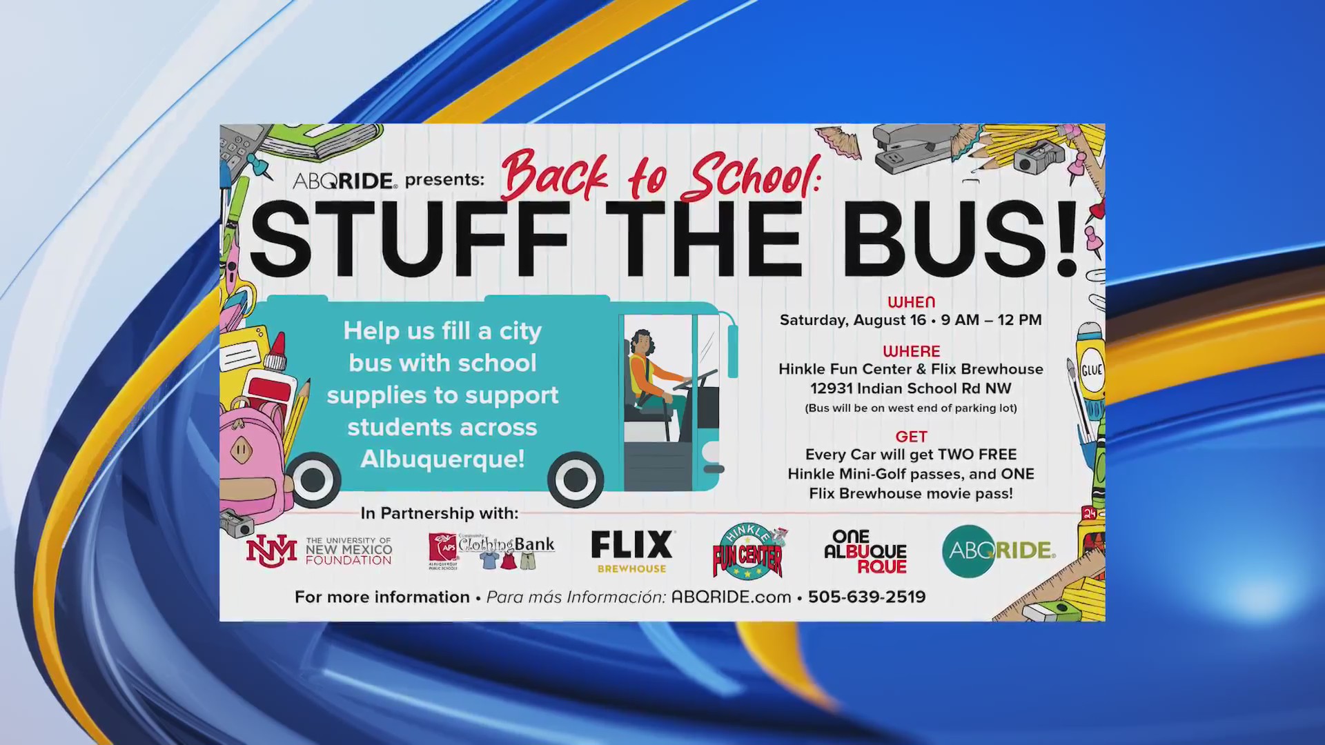 ABQ Ride hosts ‘Back to School Stuff the Bus!’ event – KRQE NEWS 13 ...